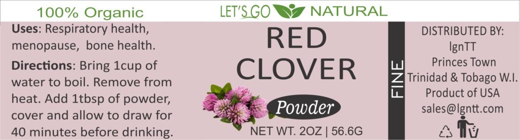 Red Clover Powder - Let's Go Natural Trinidad & Tobago